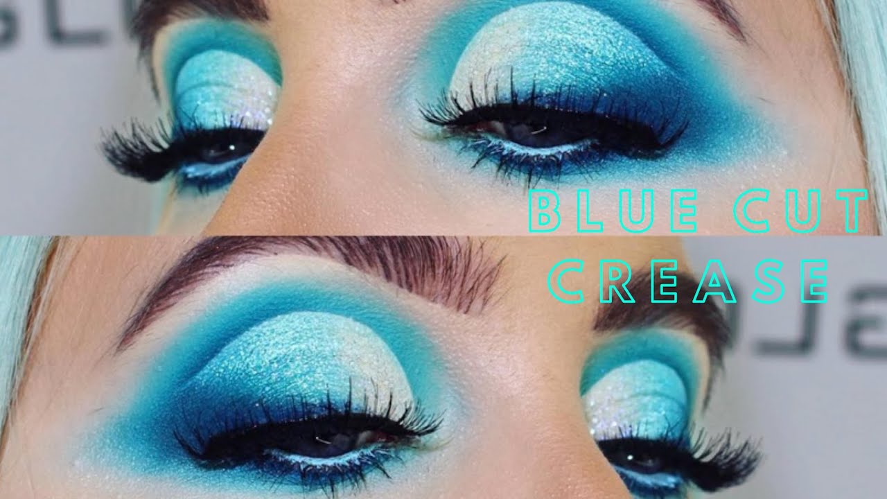 Cut Crease // Blue Smokey Eye - YouTube