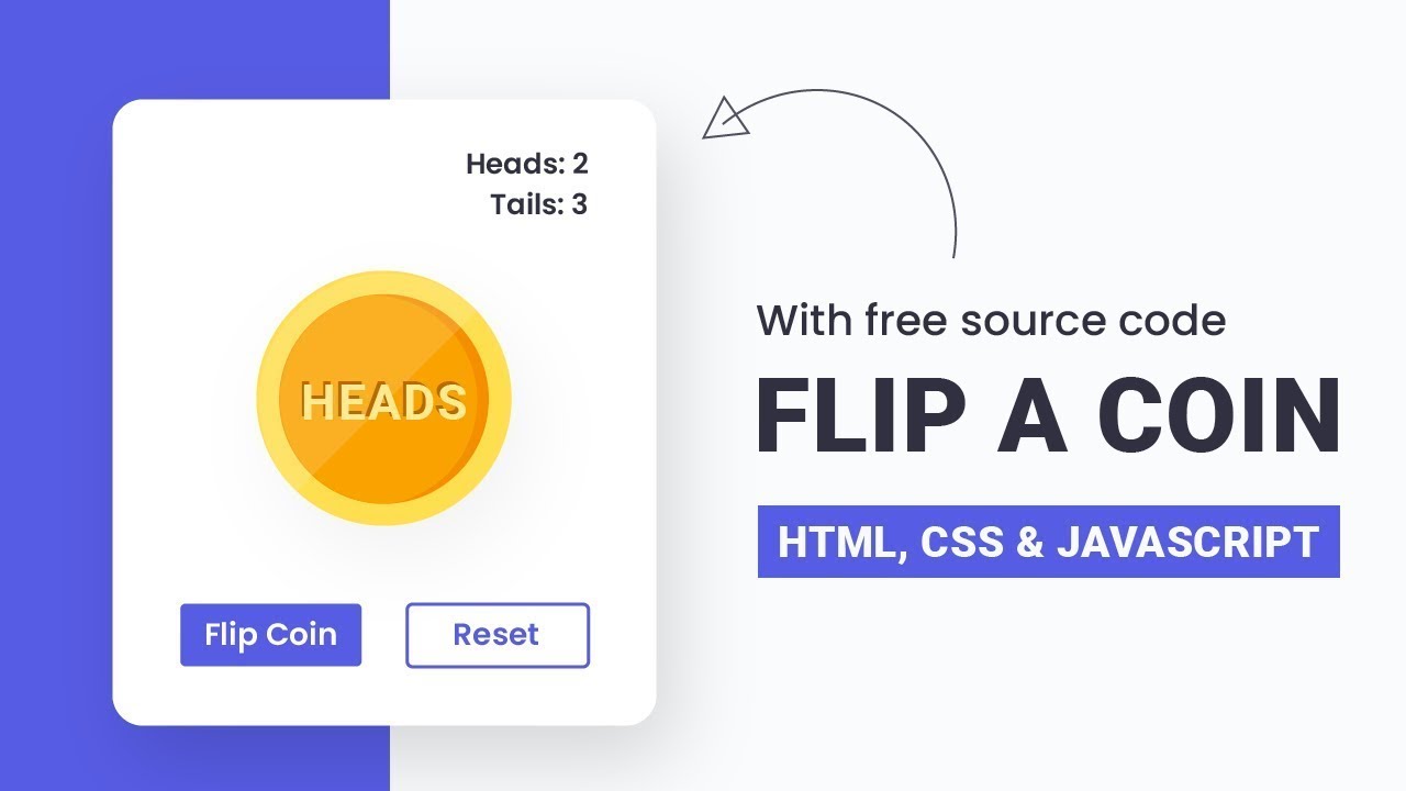 Flip A Coin Html Css And Js Step By Step Javascript Project Dev