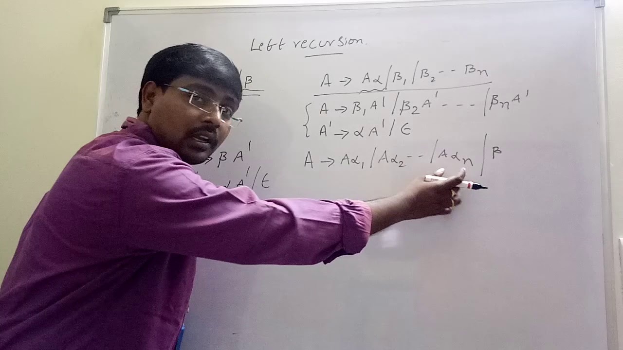 14 Left Recursion Elimination Of Left Recursion Examples Compiler Design Youtube 3395