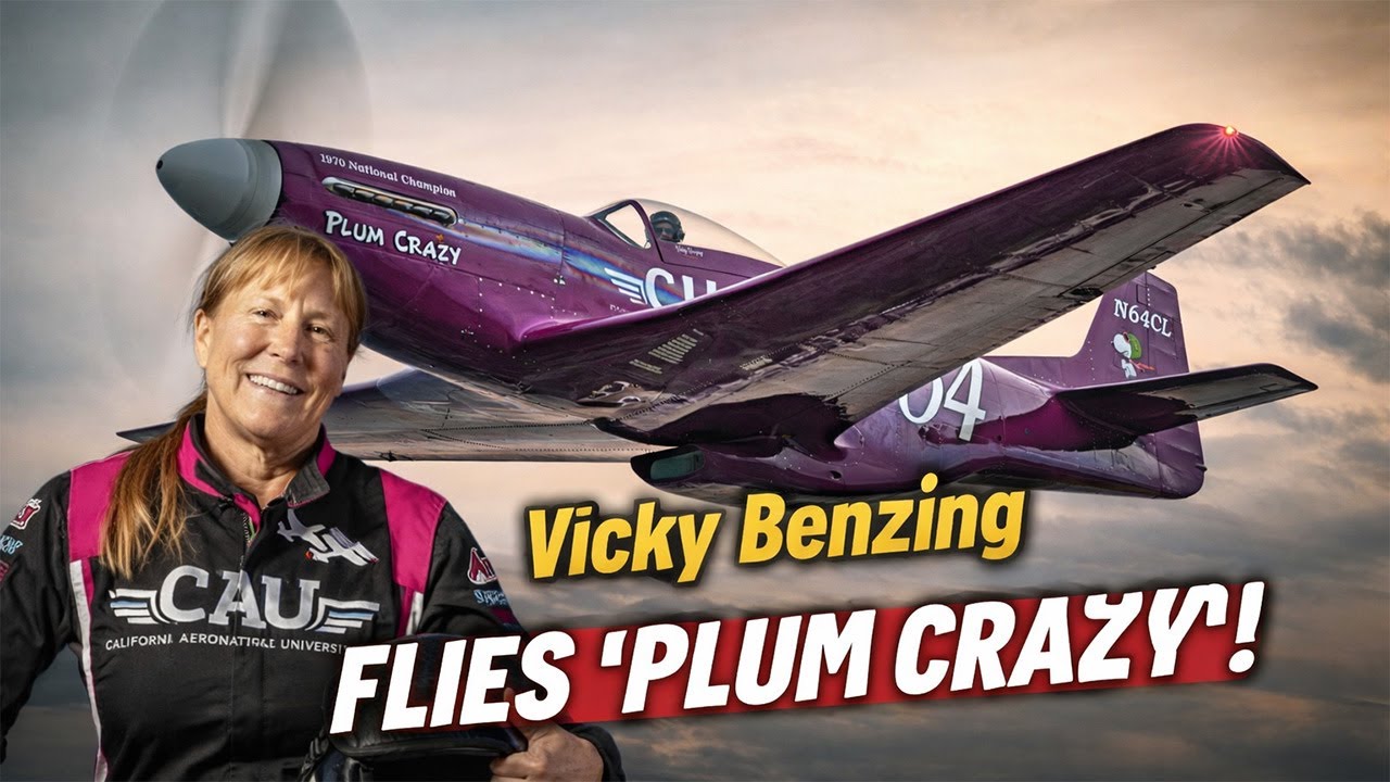Vicky Benzing Flies the Iconic “Plum Crazy” P-51 Mustang at Reno! - YouTube