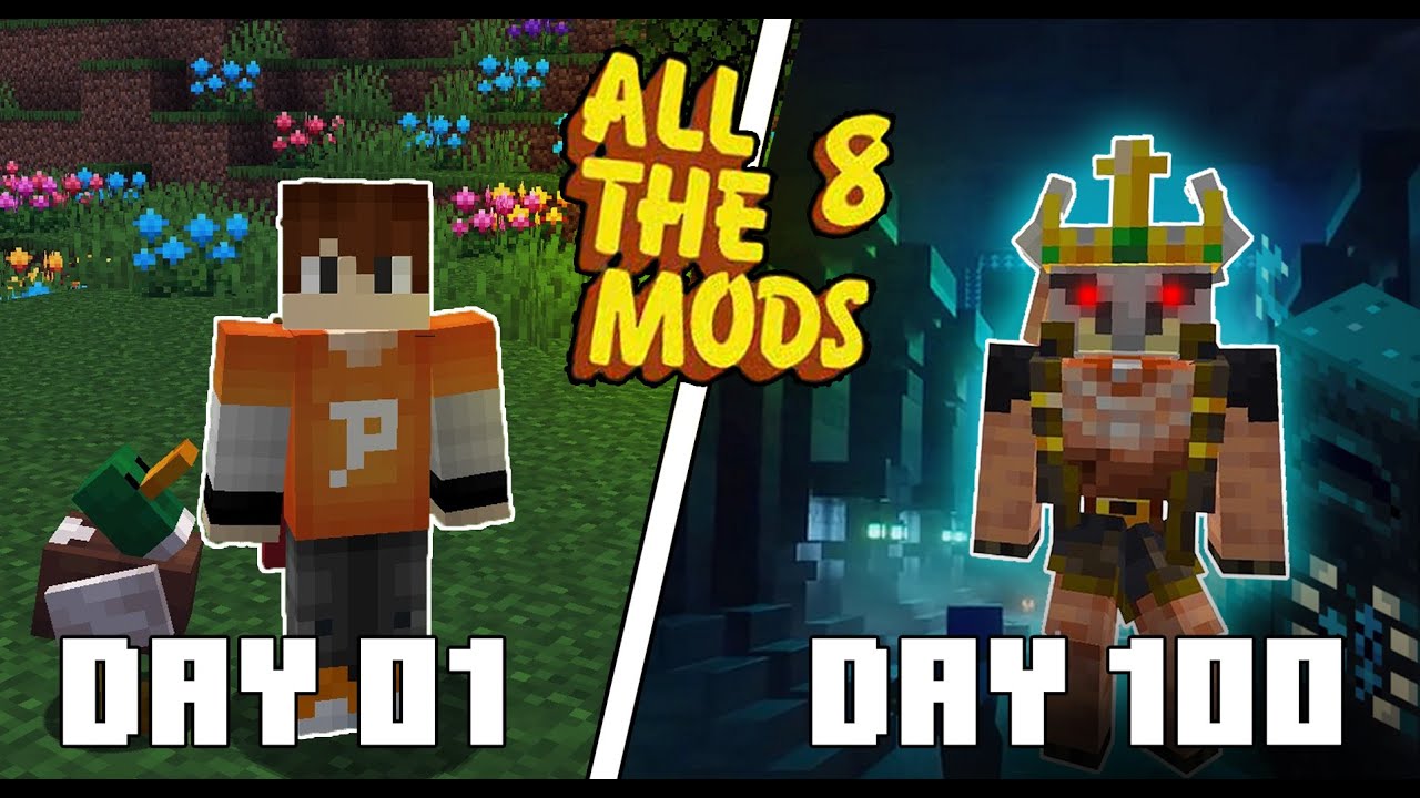 I Survived 100 Days in ALL THE MODS 8 (ATM 8) in Minecraft(1.19)Hindi ...
