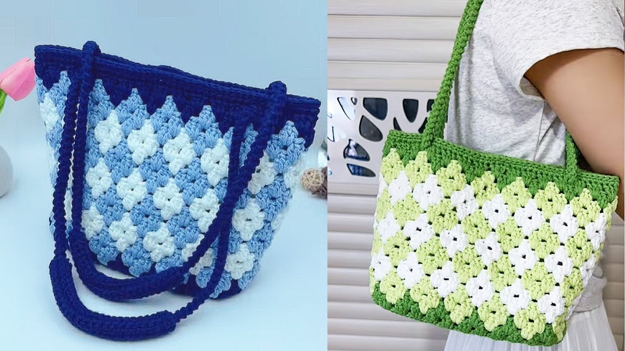 Super easy to crochet a beautiful pattern bag.Bag tutorial for beginner ...