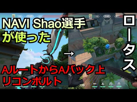 NAVI Shao選手が使ったAルートからAバック上リコンボルト【ソーヴァ】【ロータス】【Valorant】 - YouTube