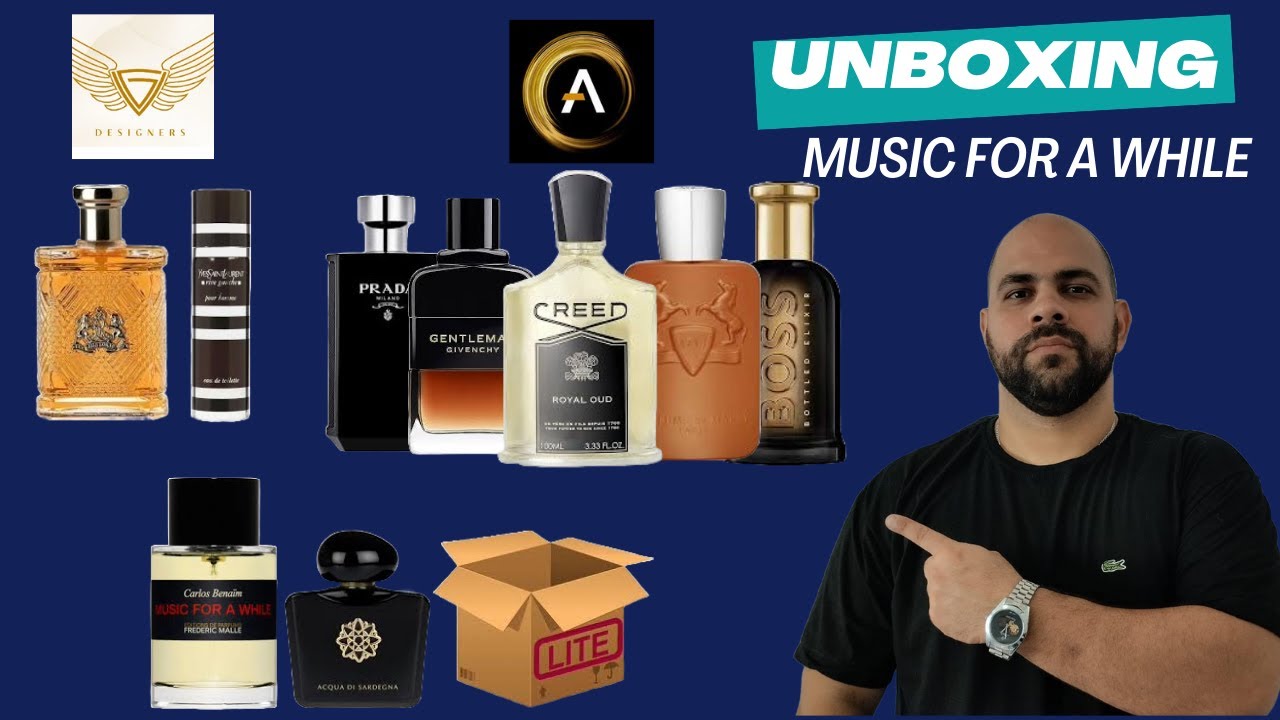 UNBOXING MUSIC FOR A WHILE AZZA PARFUMS E GV Designers #contratipos ...