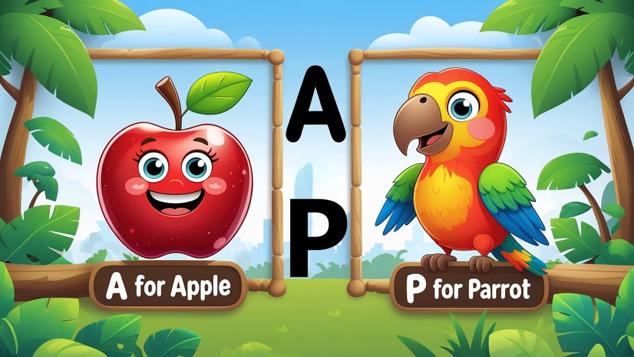 ABC Song for Kid's | Phonics Song | A for Apple🍎 to P for Parrot🦜 ...