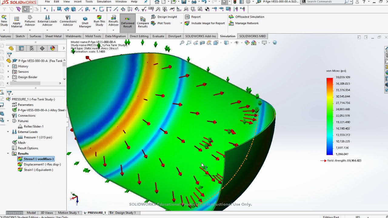 Solidworks Pressure Vessel Optimization Design - YouTube