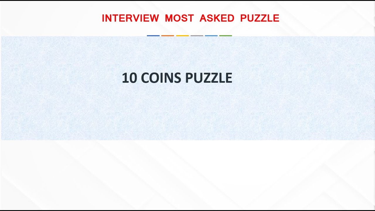 10 coin puzzle - YouTube