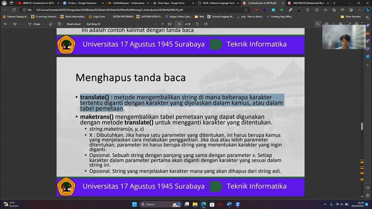 Pengolahan Dasar Teks dengan NLTK - Pengolahan Bahasa Alami dan Text ...