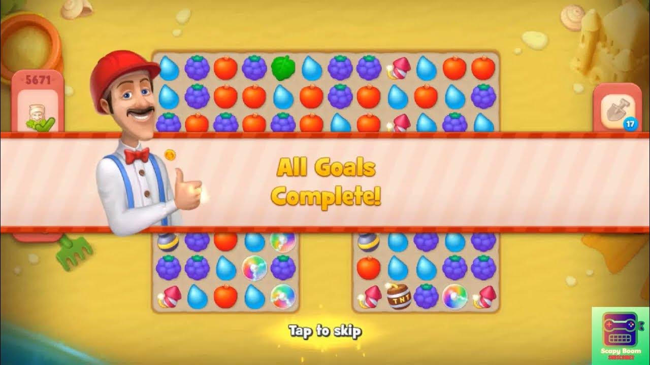 Gardenscapes Hard Level 5671 - No Booster - 16 Moves - YouTube
