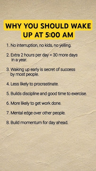 WHY YOU SHOULD WAKE UP AT 5:00 AM - YouTube