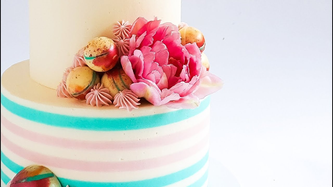 Multicolour Elegant Striped Cake Tutorial Rosies Dessert Spot Youtube