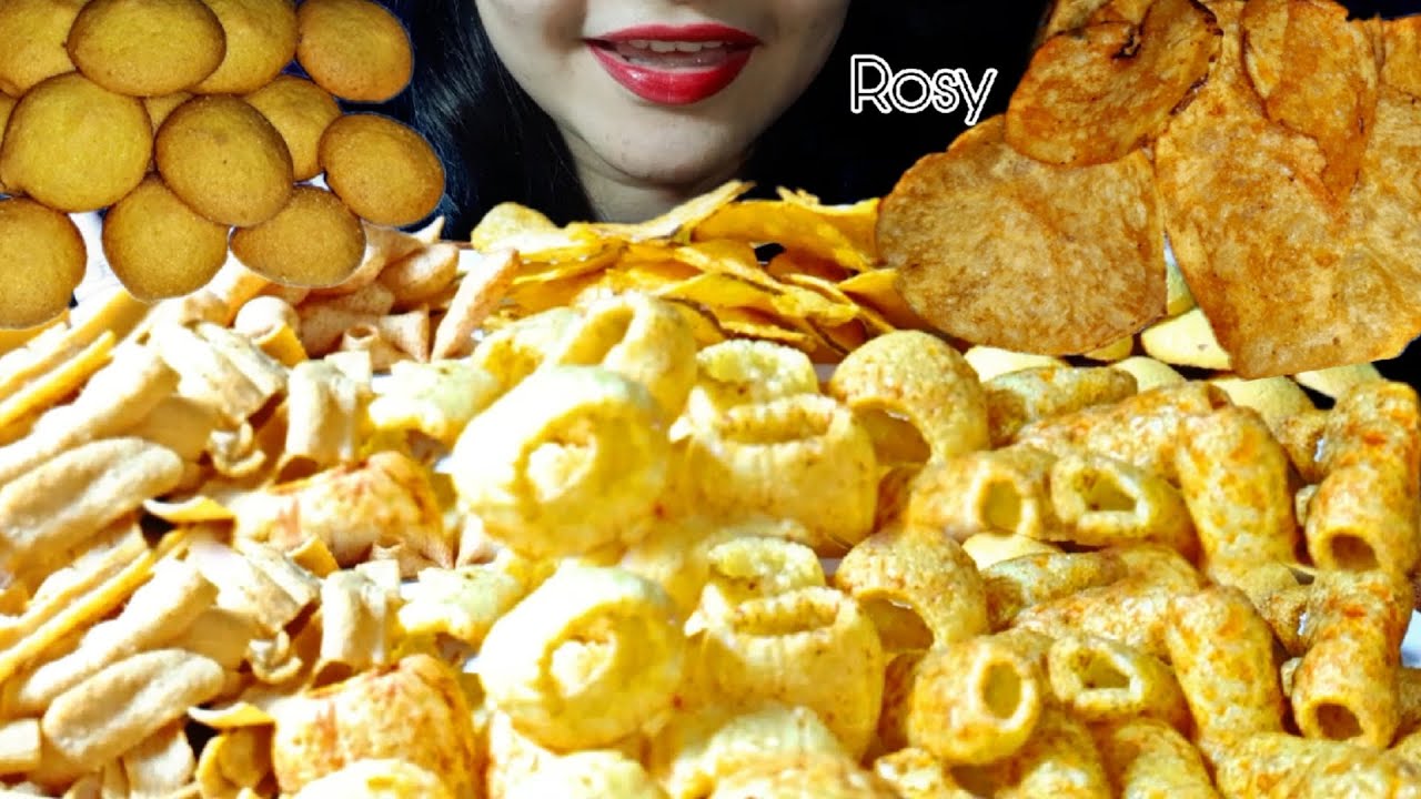 ASMR CRISPY YELLOW CHIPS 🍟 💛 PARTY // ASMR EATING RING CHIPS, DONG DONG ...