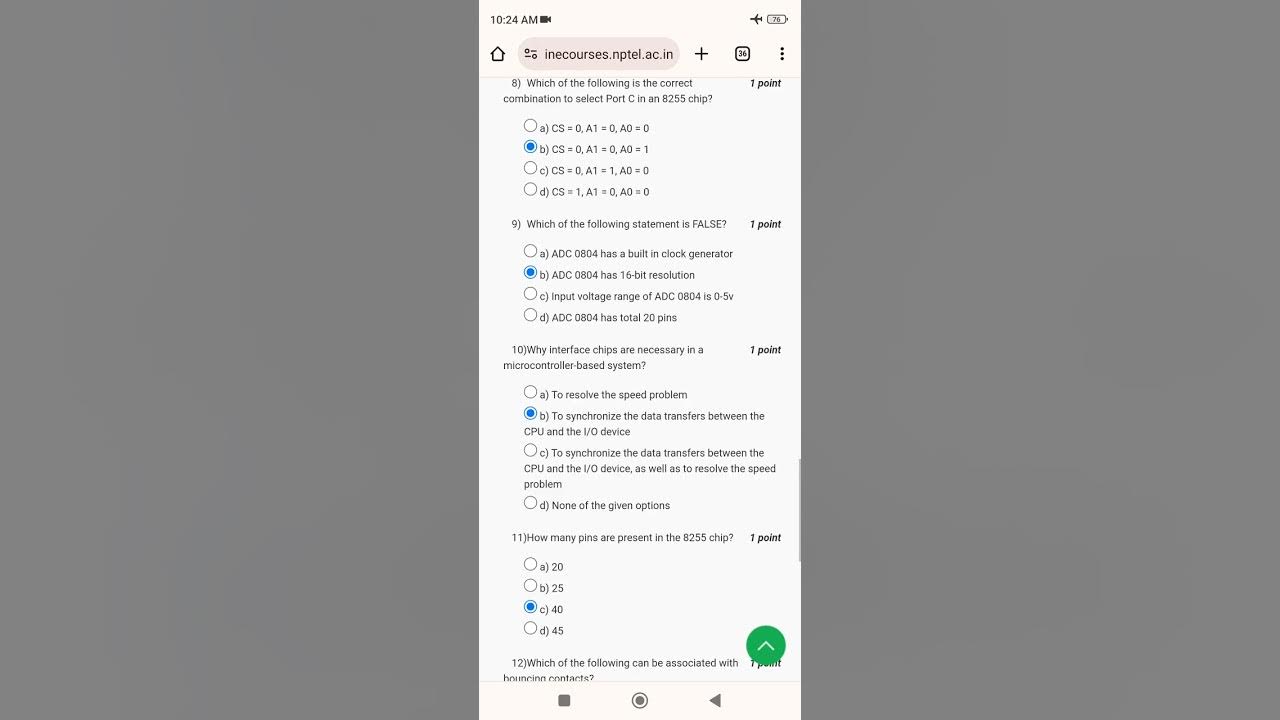 Microprocessor and Microcontrollers NPTEL Week 11 Assignment 11 Answers - YouTube