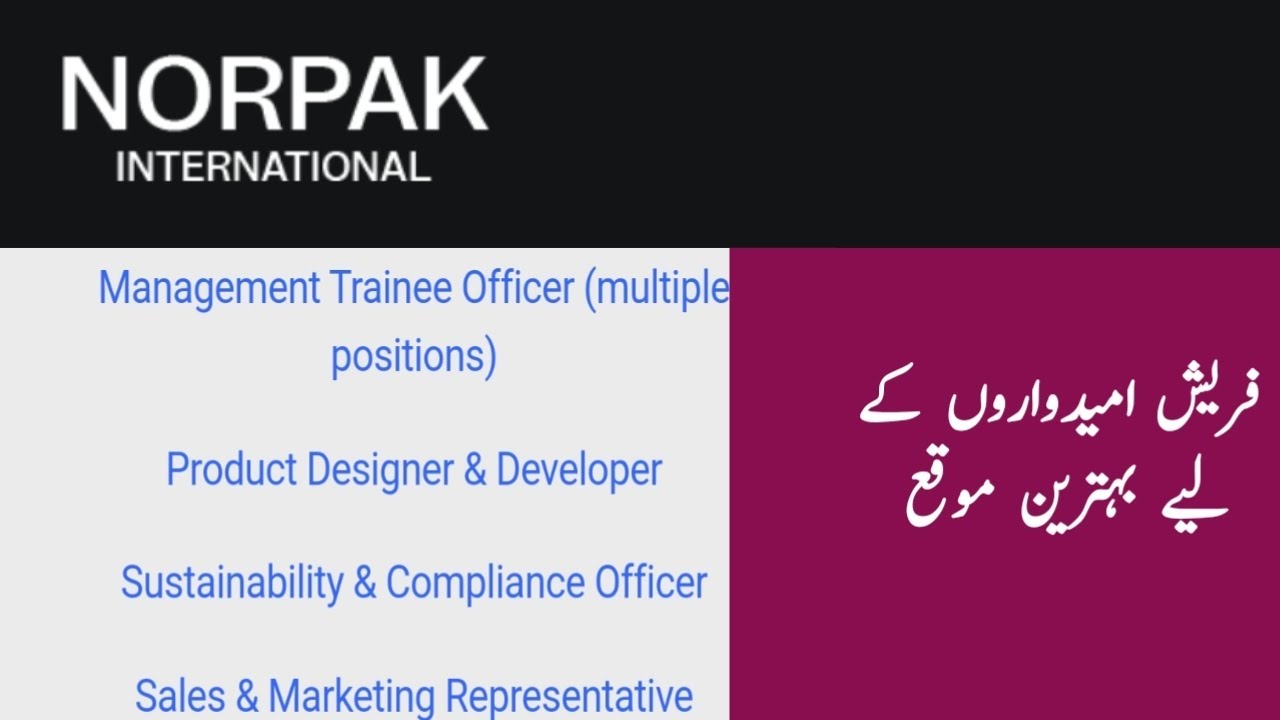NORPAK international Management Trainee officer jobs 2023 | NGO jobs ...