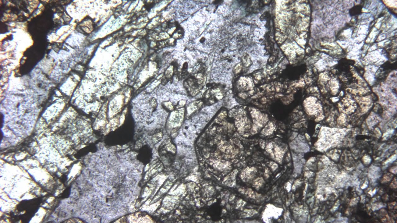 Eclogite avec glaucophane au microscope polarisant (LPNA) - YouTube