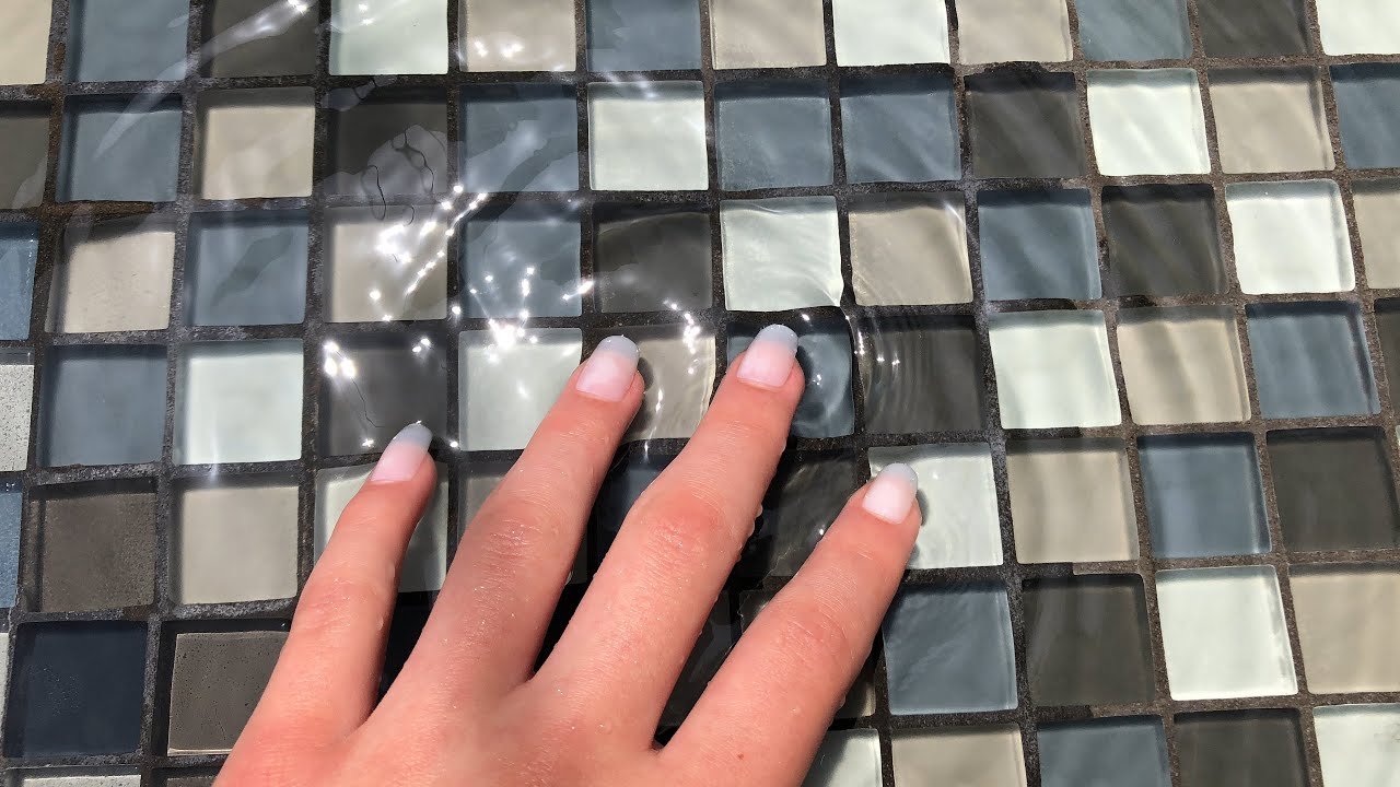 ASMR: Requested - pool tile tapping + scratching! 💦💙 - YouTube