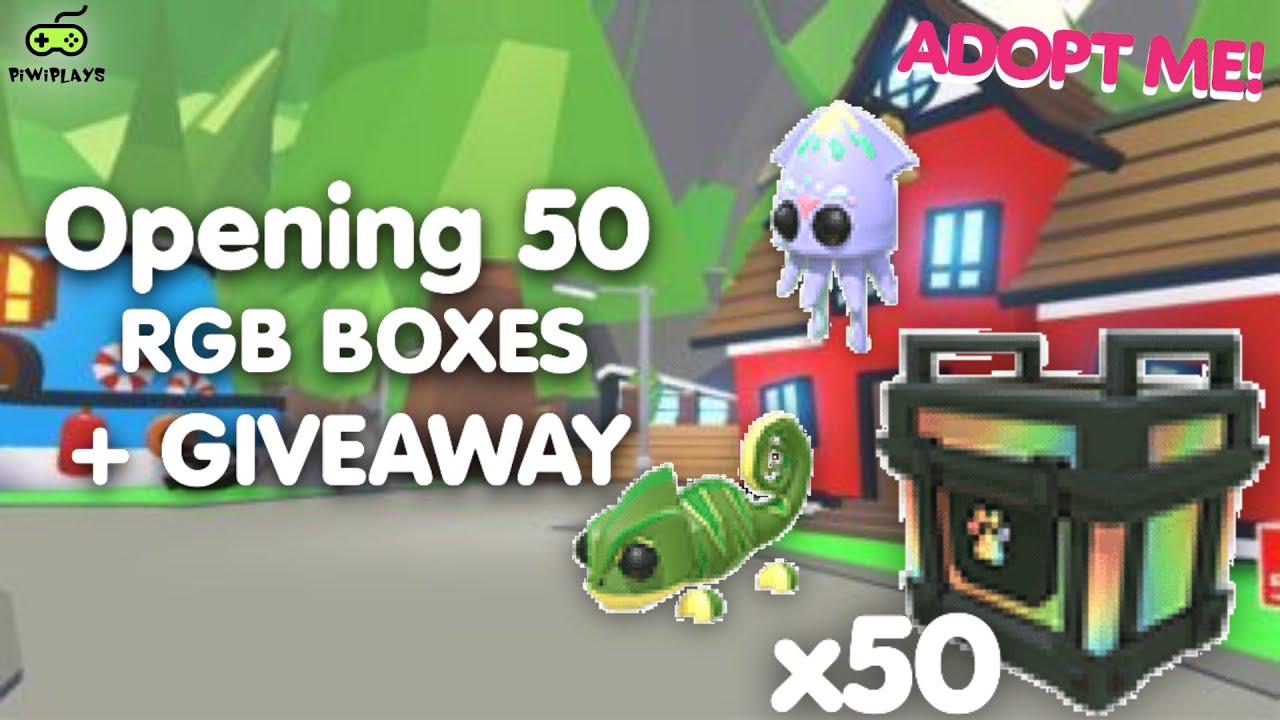Opening 50 RGB Boxes and Giveaway in Roblox Adopt Me! - YouTube