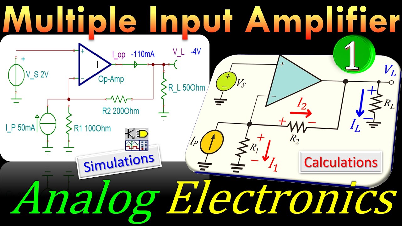 Analog Electronics ⭐ Multiple Input Amplifier Using Op Amps Example 1 ⭐ Calculations