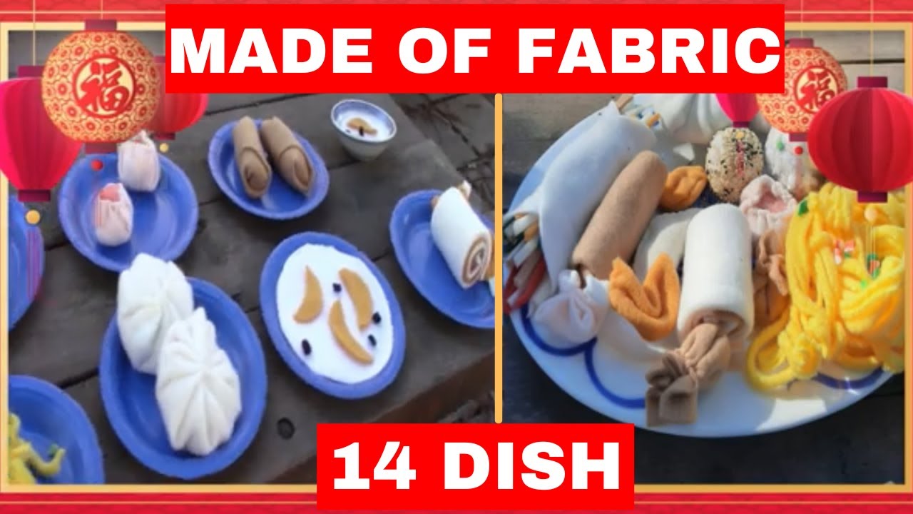 Make Fake Chinese Food From Fleece Fabric Menu On Description - YouTube