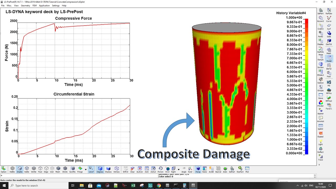 LS-DYNA Tutorial 21: Concrete Column Wrapped with Composite Laminates ...