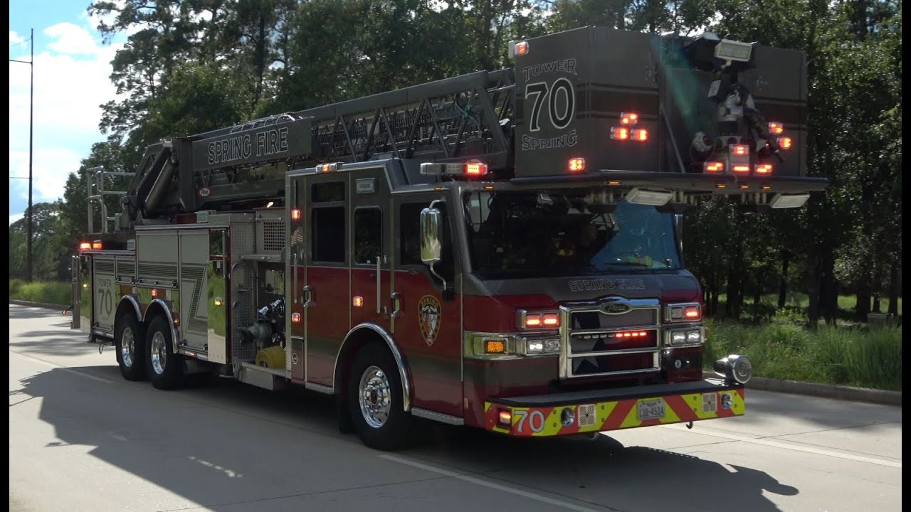 District 70 & Tower 70 Respond to MVA [Spring Fire Department] - YouTube