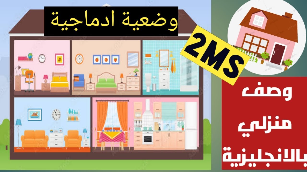 وضعية ادماجيةفقرة بسييييطة عن وصف منزلي بالانجليزية سنة ثانية متوسط Describe My House الفصل