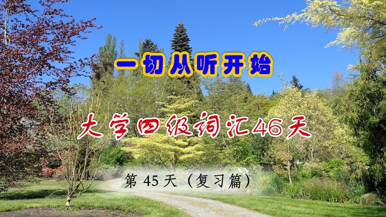 大学英语四级词汇 | 复习篇 第45天 | 中英文朗读 | 遵循记忆曲线背单词法(CET4 vocabulary，word list，with ...