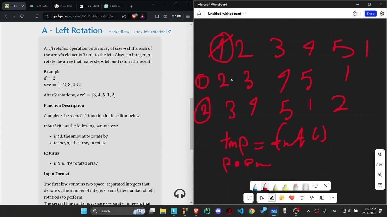 Left Rotation Hackerrank شرح Youtube
