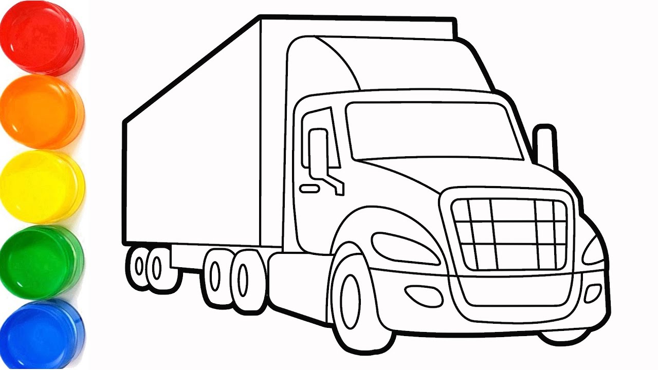 Learn to Draw a Trailer Truck - YouTube