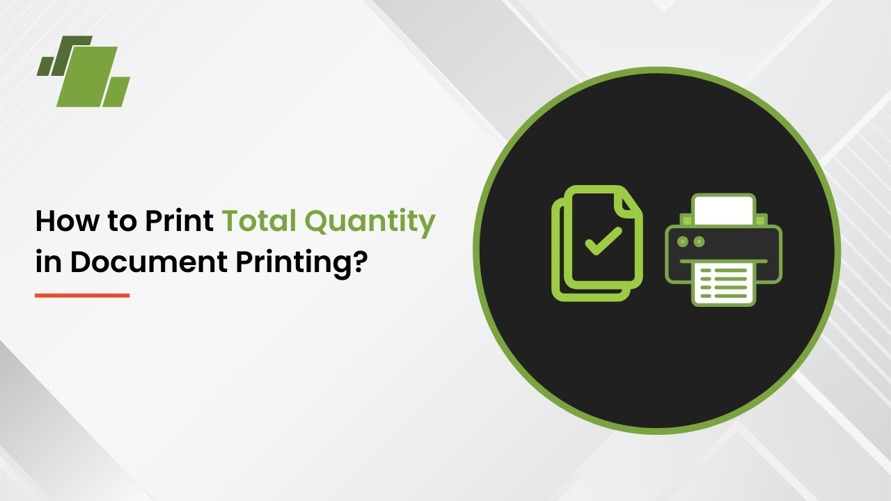 How to Print Total Quantity in Document Printing ? - YouTube