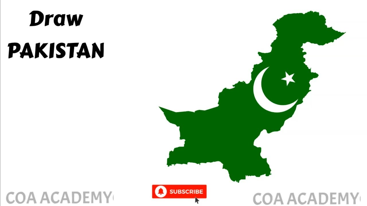 Draw Pakistan | Draw Pakistan map | Draw Pakistan flag | Draw Pakistan ...