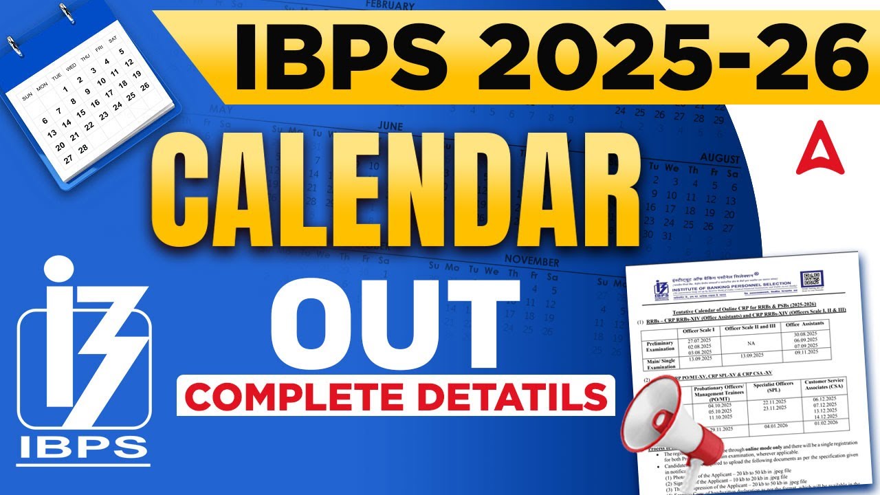 IBPS Calendar 2025 | Big Changes 🤯| IBPS Exam Calendar 2025-26 ...