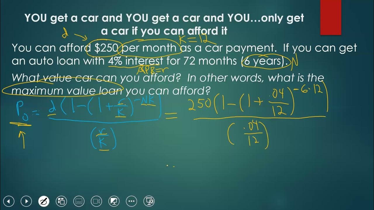 Finance Math: Car Loan Example - YouTube