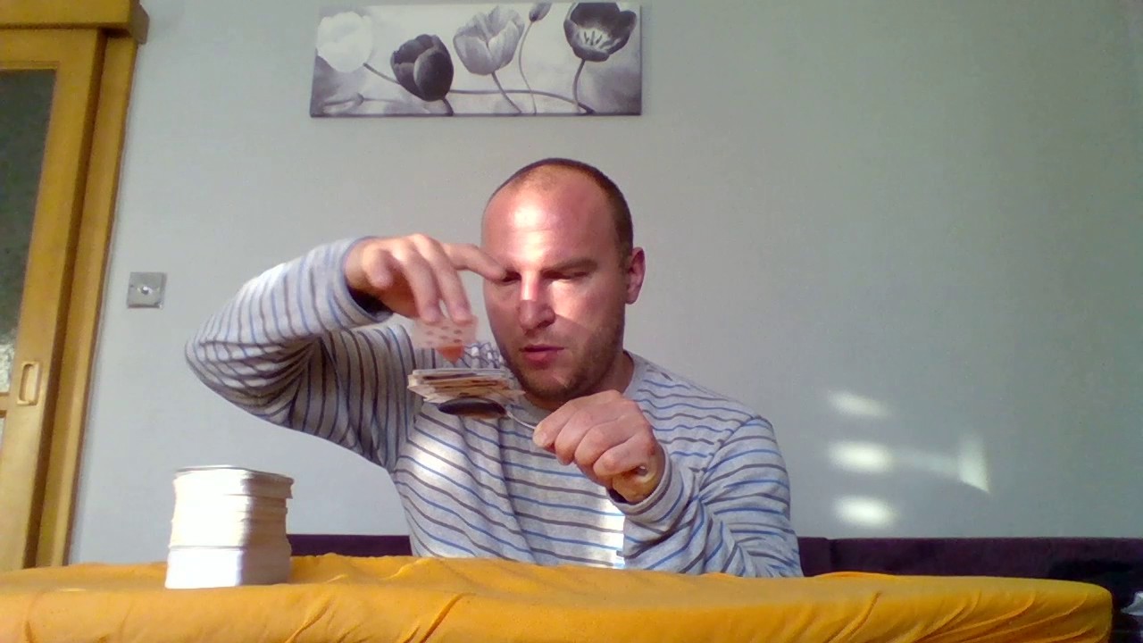 The most poker cards on the spoon - YouTube