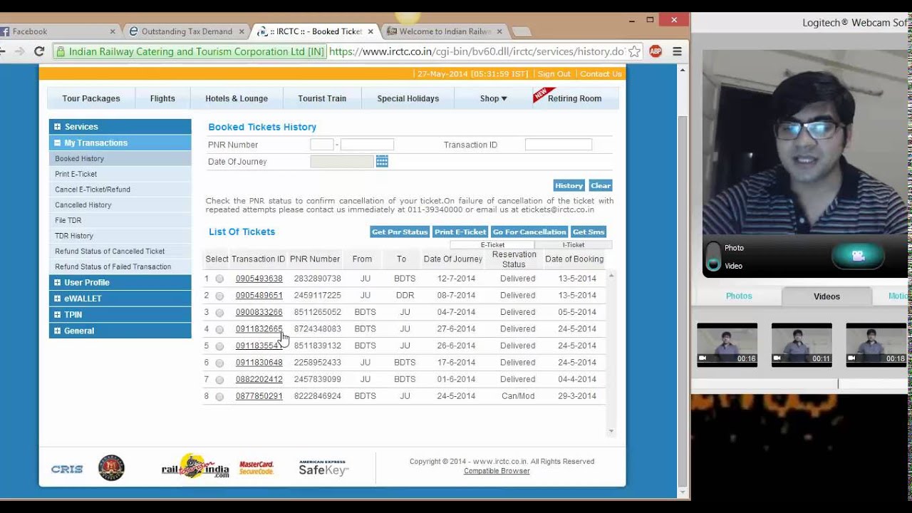 How to check PNR Status of Train ticket on IRCTC website - YouTube