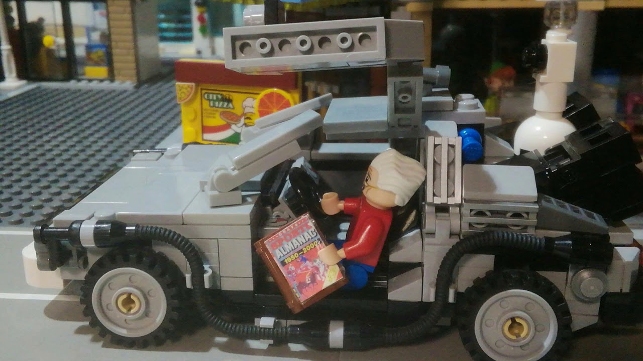LEGO Back to the future 2 Biff steals Delorean scene ビフがデロリアンを盗む - YouTube