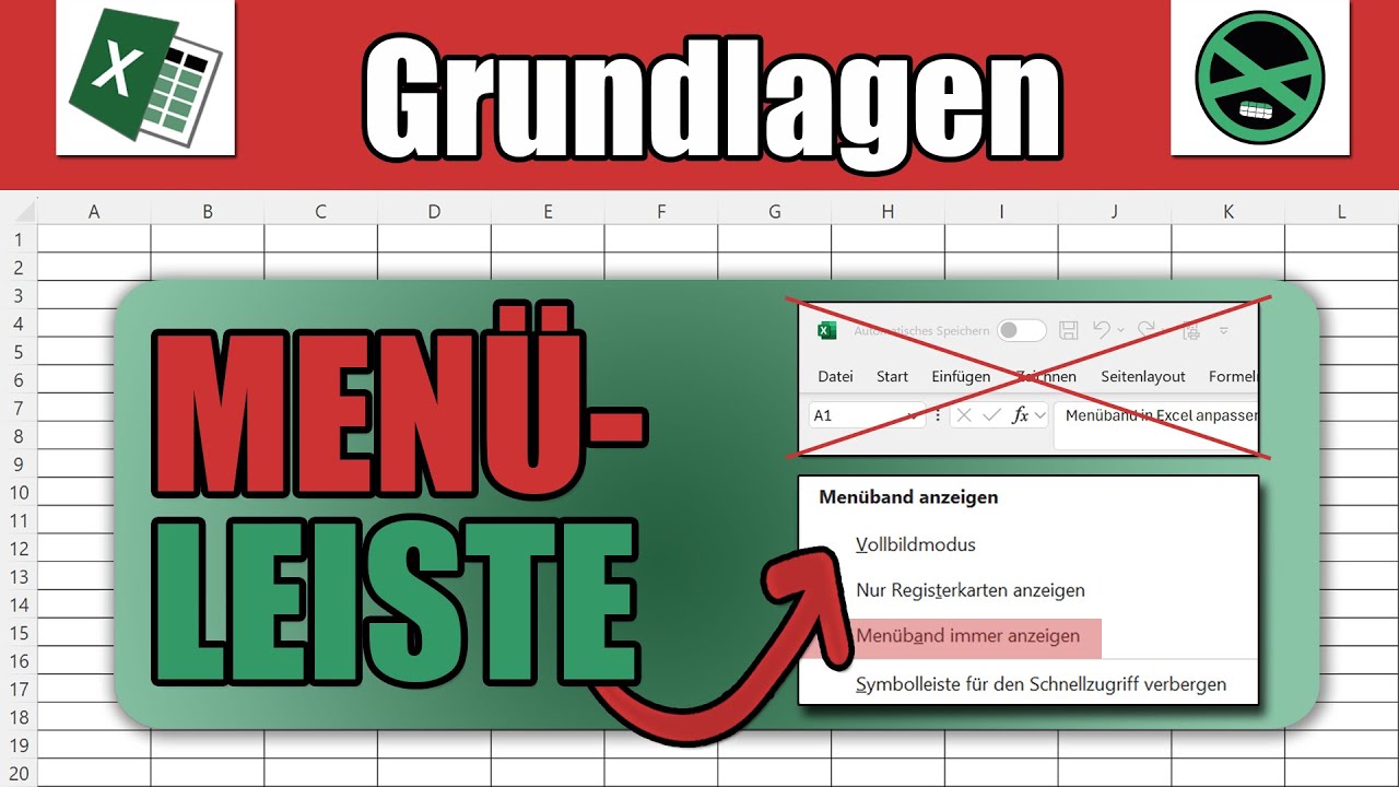 Wie du die Menüleiste in Excel anzeigen und ausblenden sowie ...