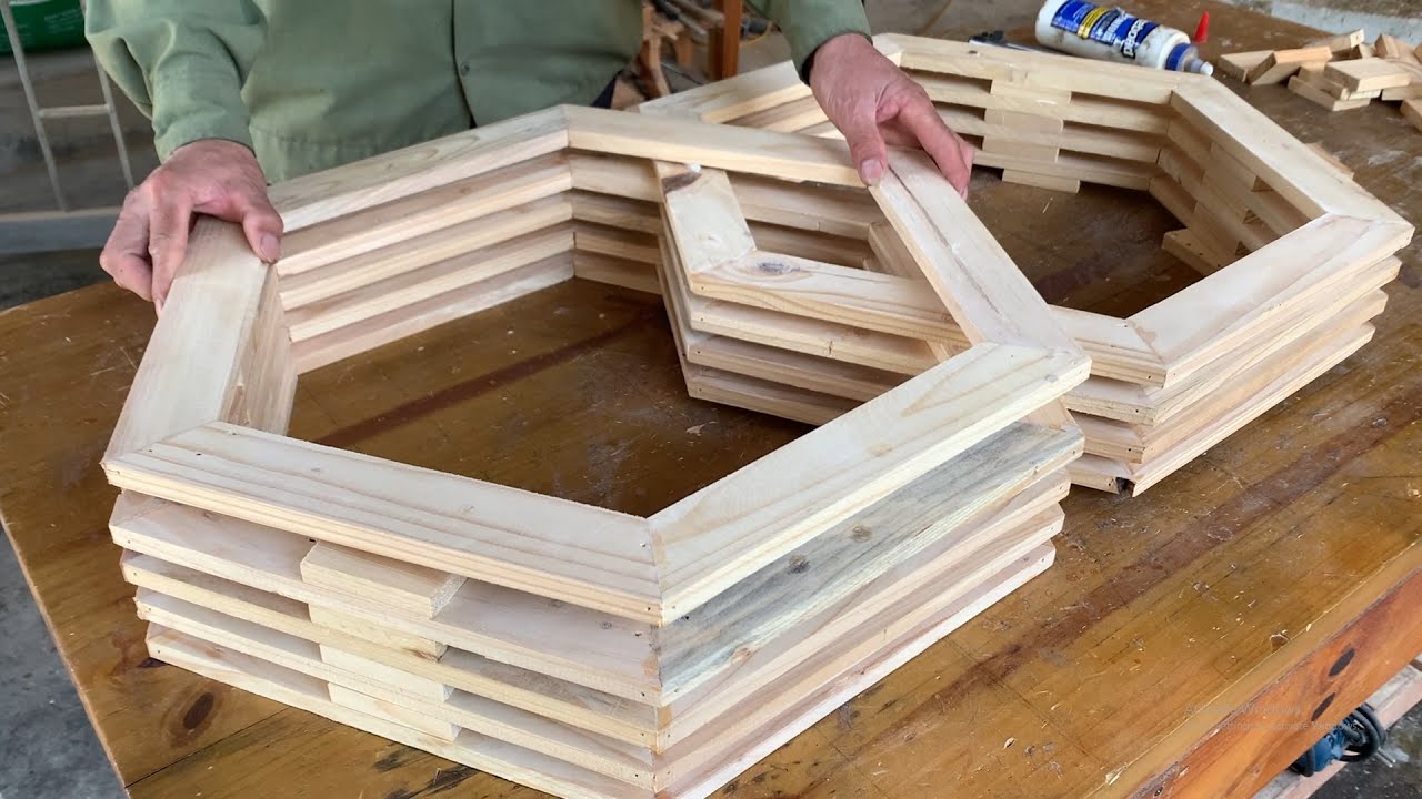 Simple Woodworking Project - Table with Geometric Base has Elegant and ...