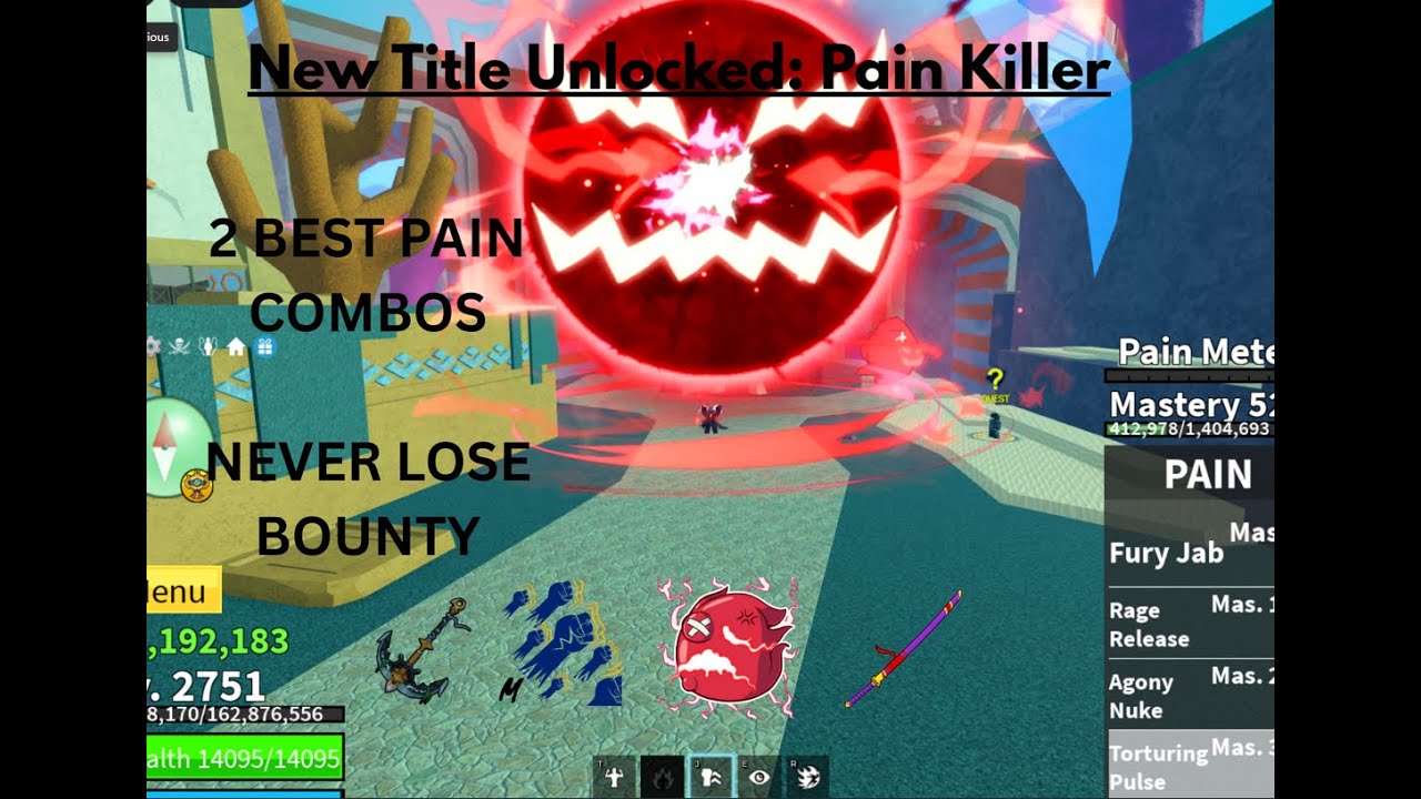 2 INSANE PAIN COMBOS (OP) Pain Blox Fruits Bounty Hunting - YouTube