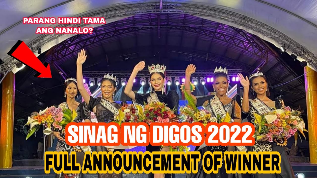 SINAG NG DIGOS 2022 FULL ANNOUNCEMENT OF WINNER | The pageant tv - YouTube