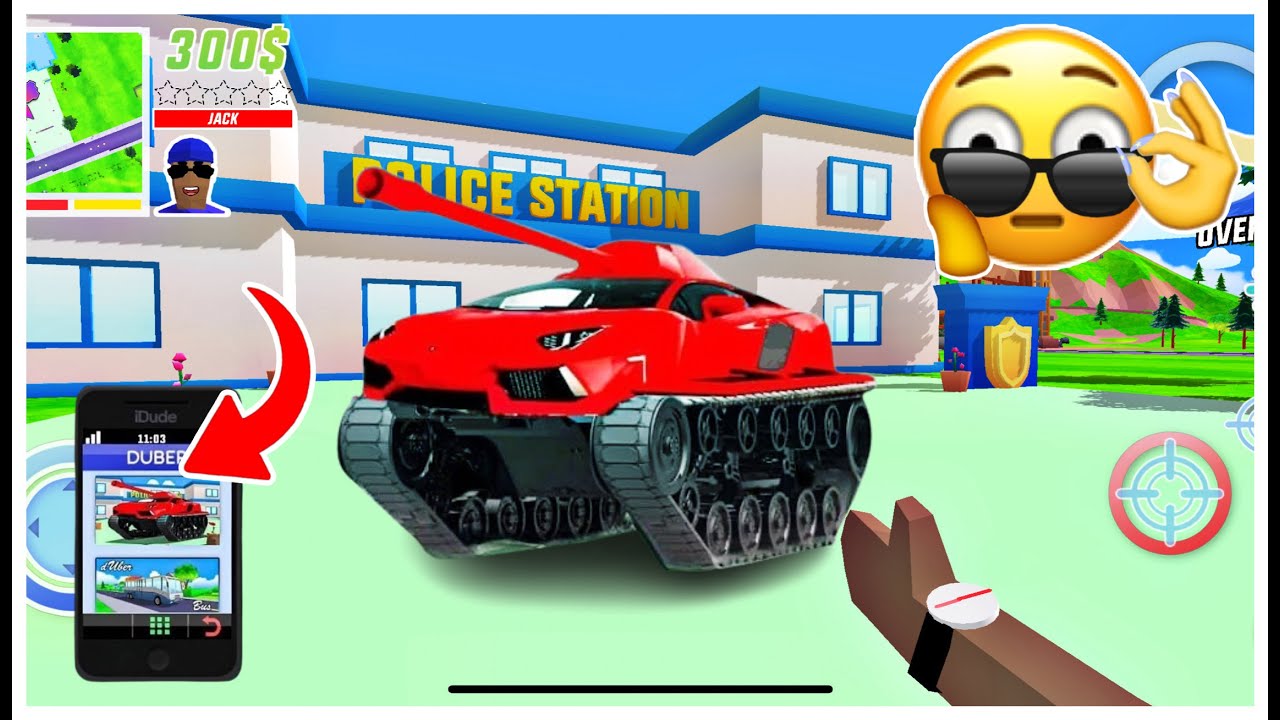 jack a super military tank in dude theft wars - YouTube