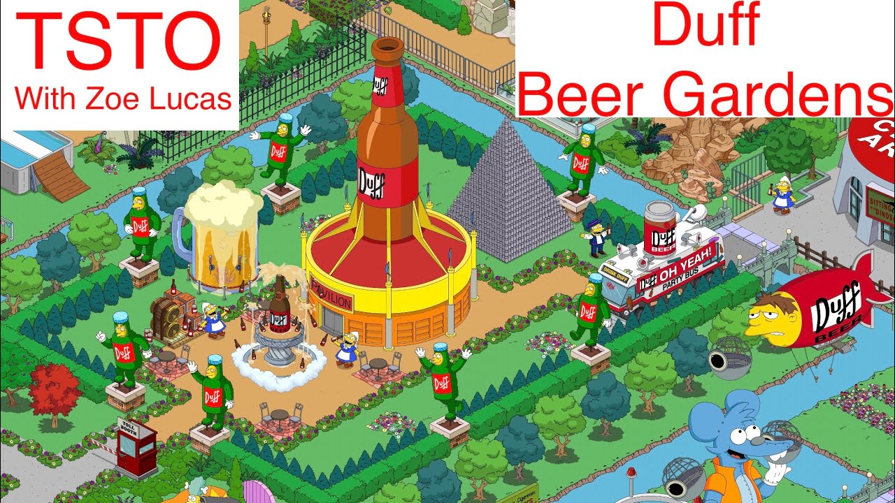 The Simpsons Tapped Out: Duff Beer Gardens Design - YouTube