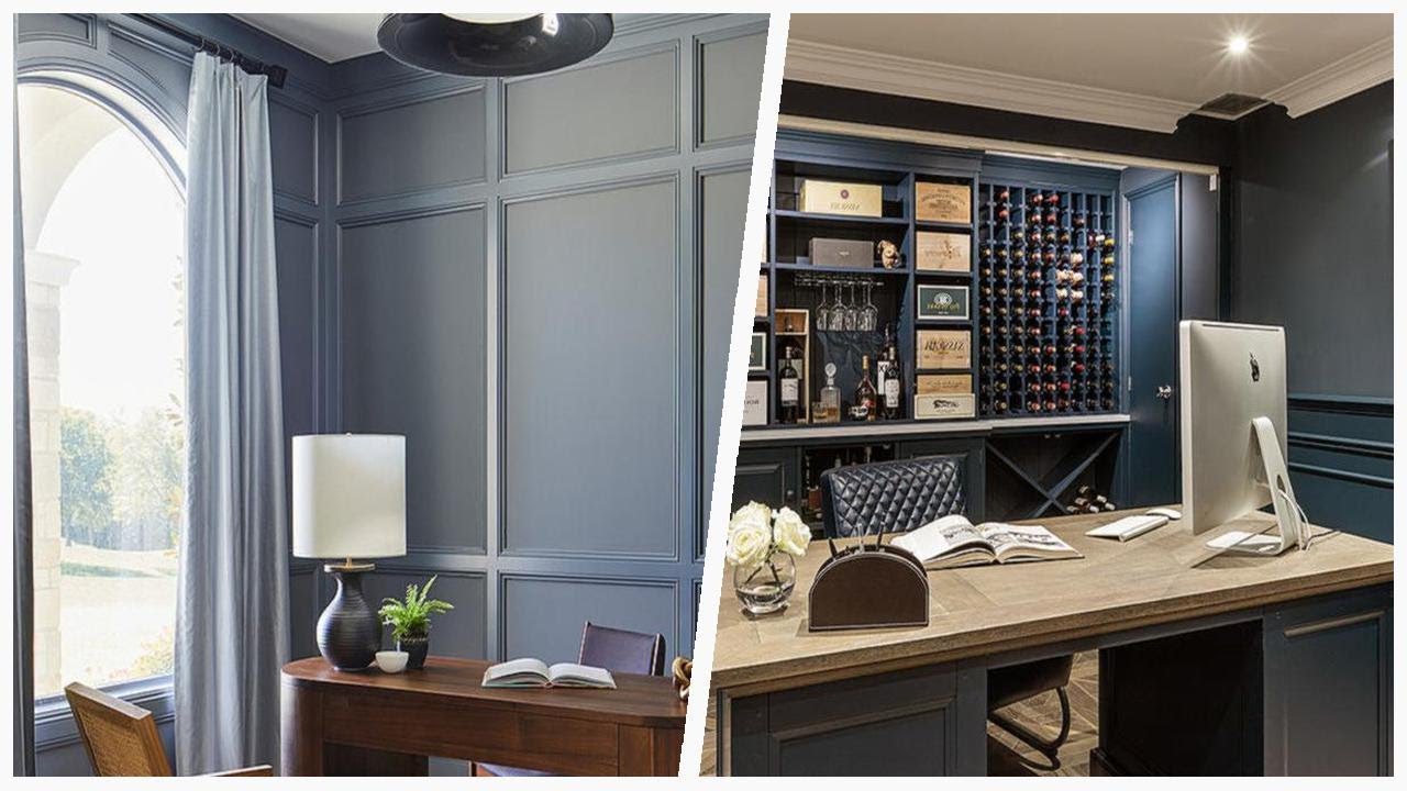 75 Freestanding Desk Wall Paneling Home Office Design Ideas You'll Love ...