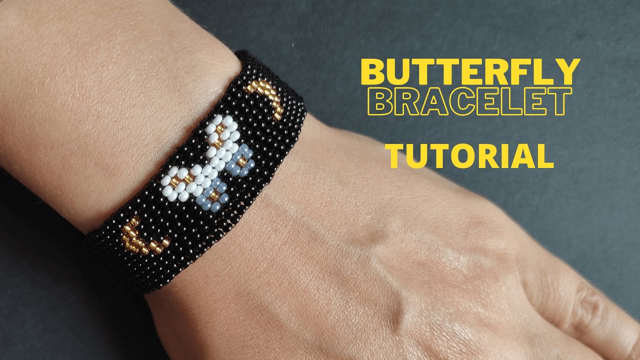 How to make beaded bracelets with butterfly and moon, beaded bracelet tutorial easy - YouTube
