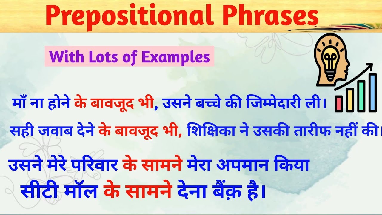 Prepositional Phrases| Use of Inspite of & Infront of with examples ...