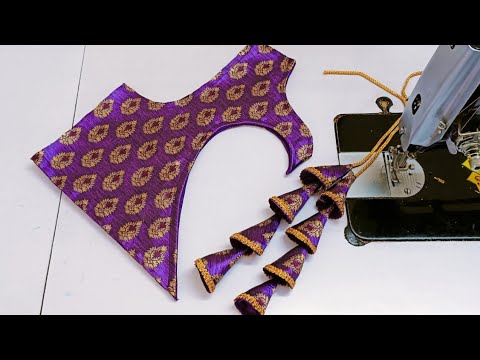Very stylish boat neck blouse design || blouse || cutting and stitching ...