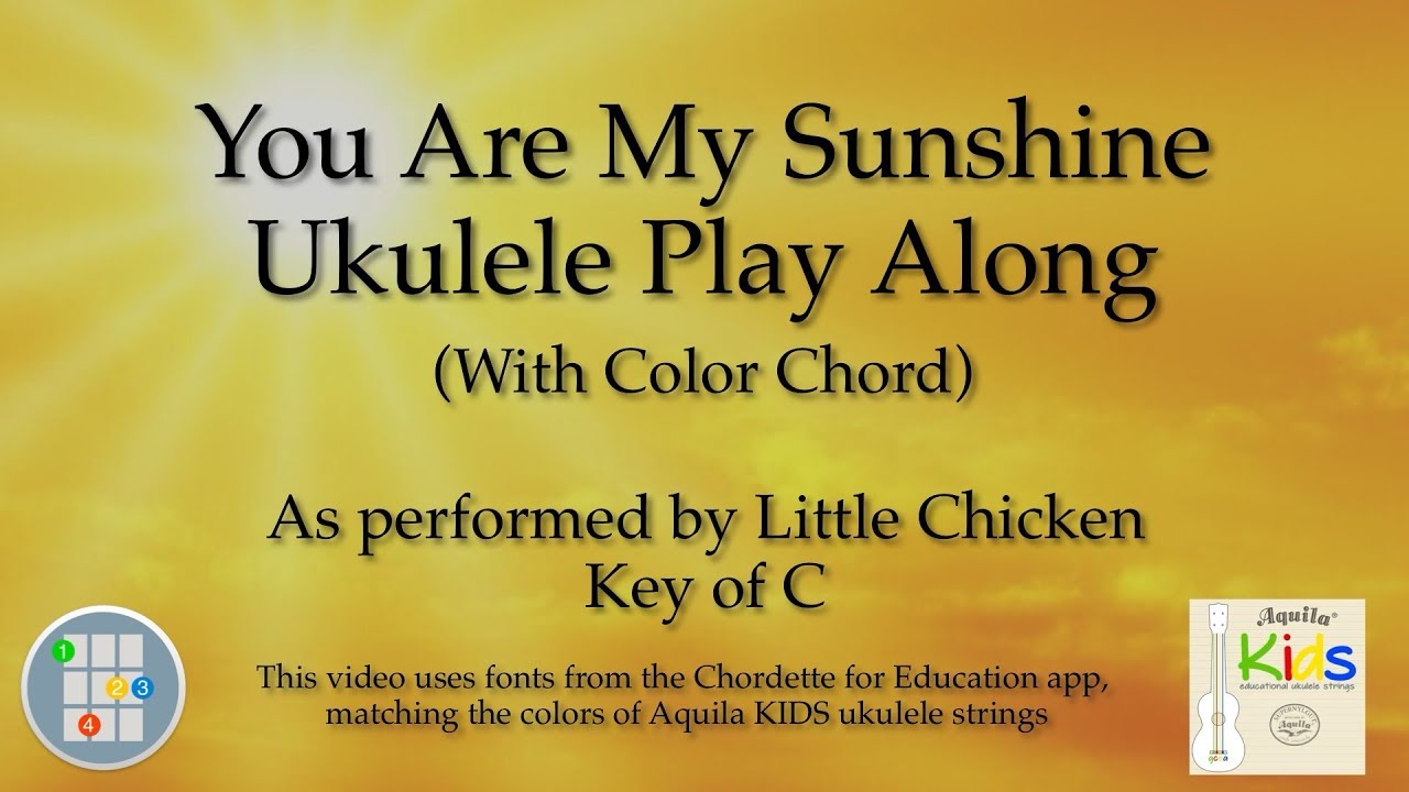 You Are My Sunshine (With Color Chord) Ukulele Play Along - YouTube