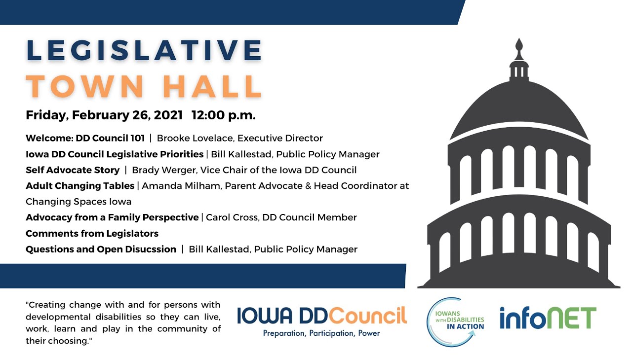 Iowa DD Council's Virtual Legislative Town Hall Meeting - YouTube