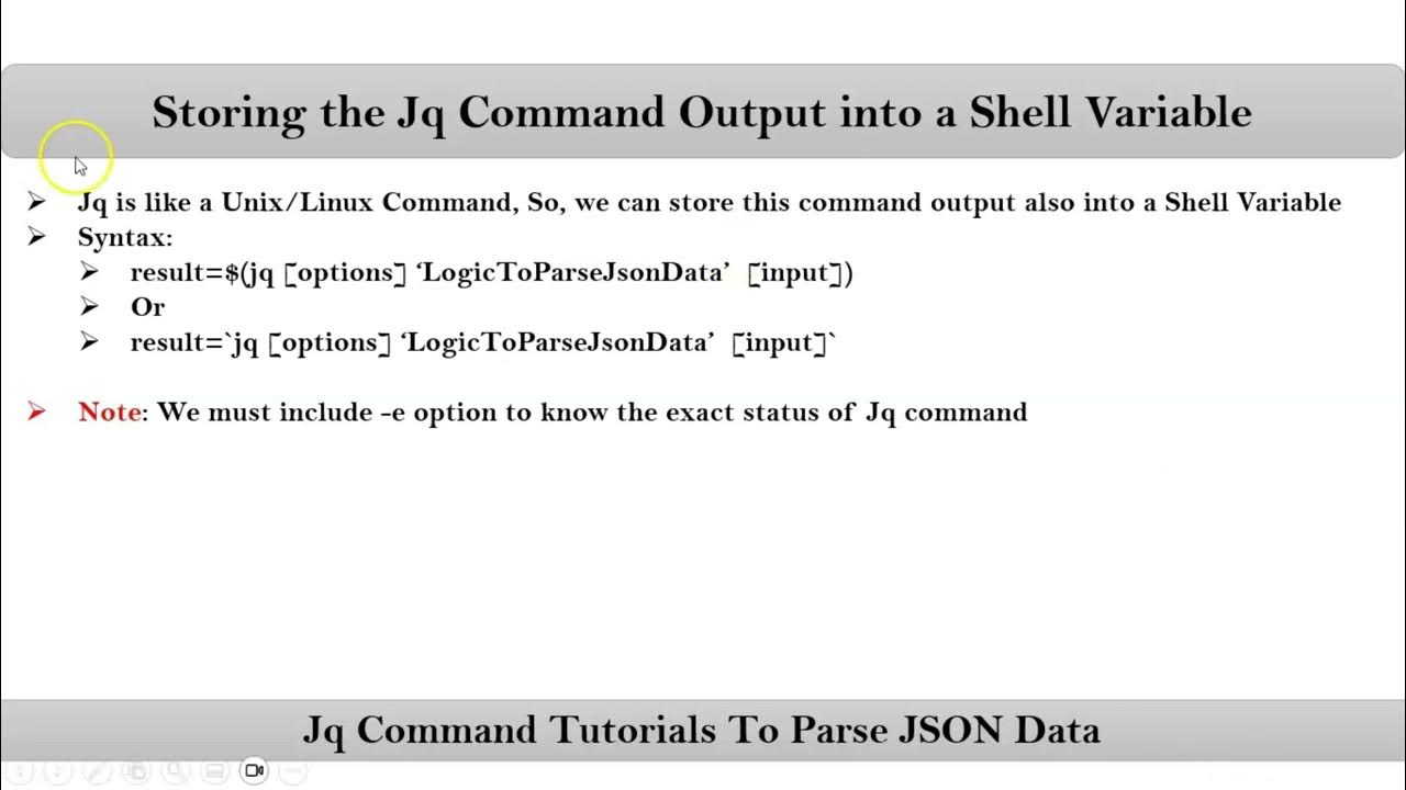 Section-7: Video-2: How to store Jq Command Output into a Shell Variable ? | VRTechnologies ...