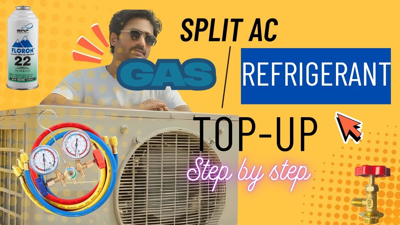 Split AC Refrigerant or Gas make up, top up at home, R22 or any Gas ...